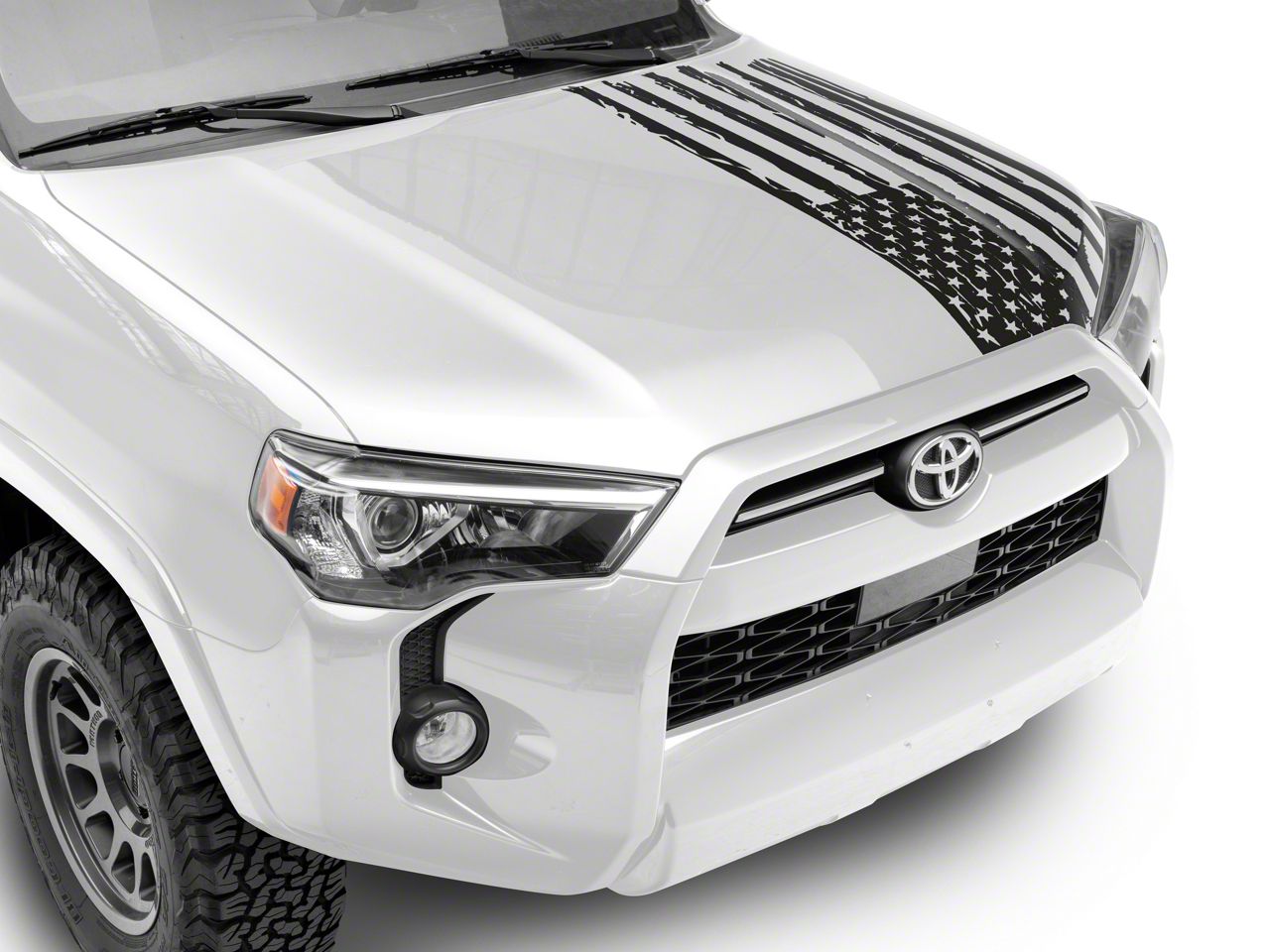 SEC10 Toyota 4-Runner Half Hood Flag Decal; Matte Black TR26702 (03-24 ...