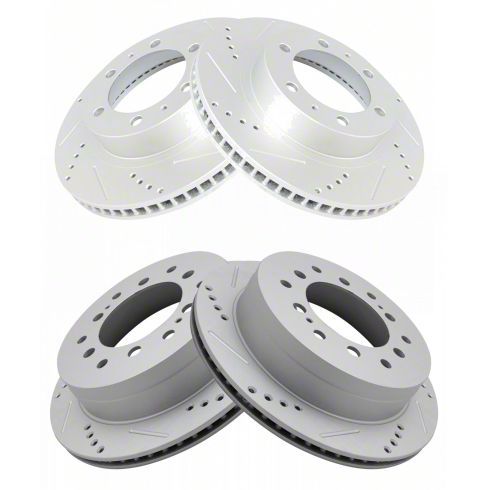 Toyota 4-Runner Performance Drilled and Slotted 6-Lug Rotors; Front and ...