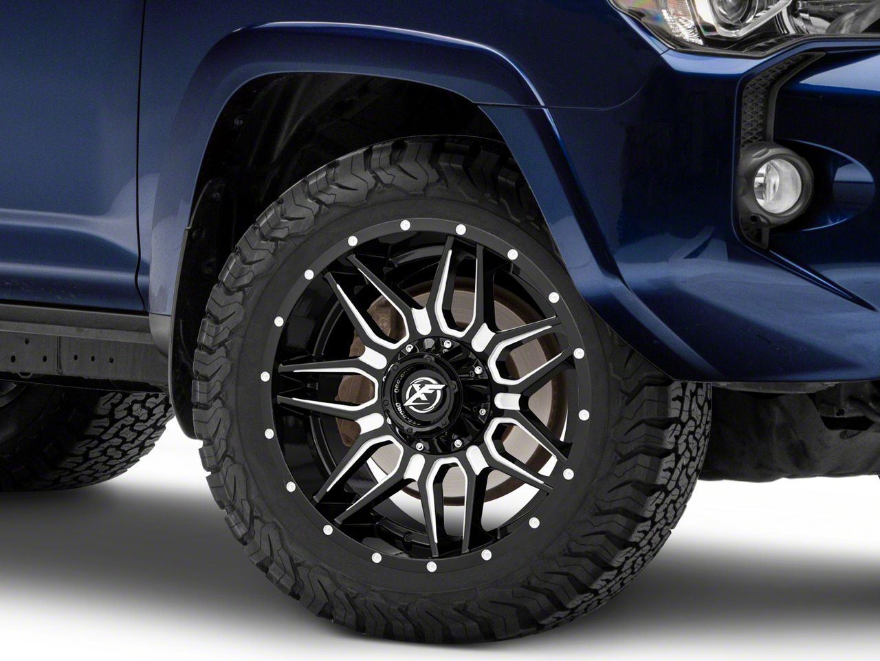 XF Offroad Toyota 4-Runner XF-222 Gloss Black Milled 6-Lug Wheel; 20x9 ...