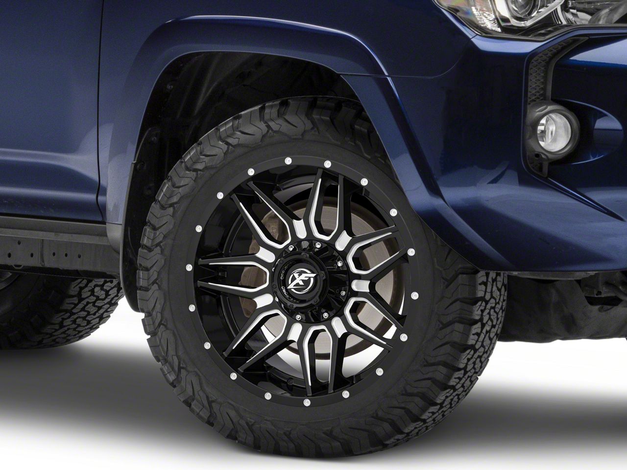 XF Offroad Toyota 4-Runner XF-222 Gloss Black Milled 6-Lug Wheel; 20x9 ...