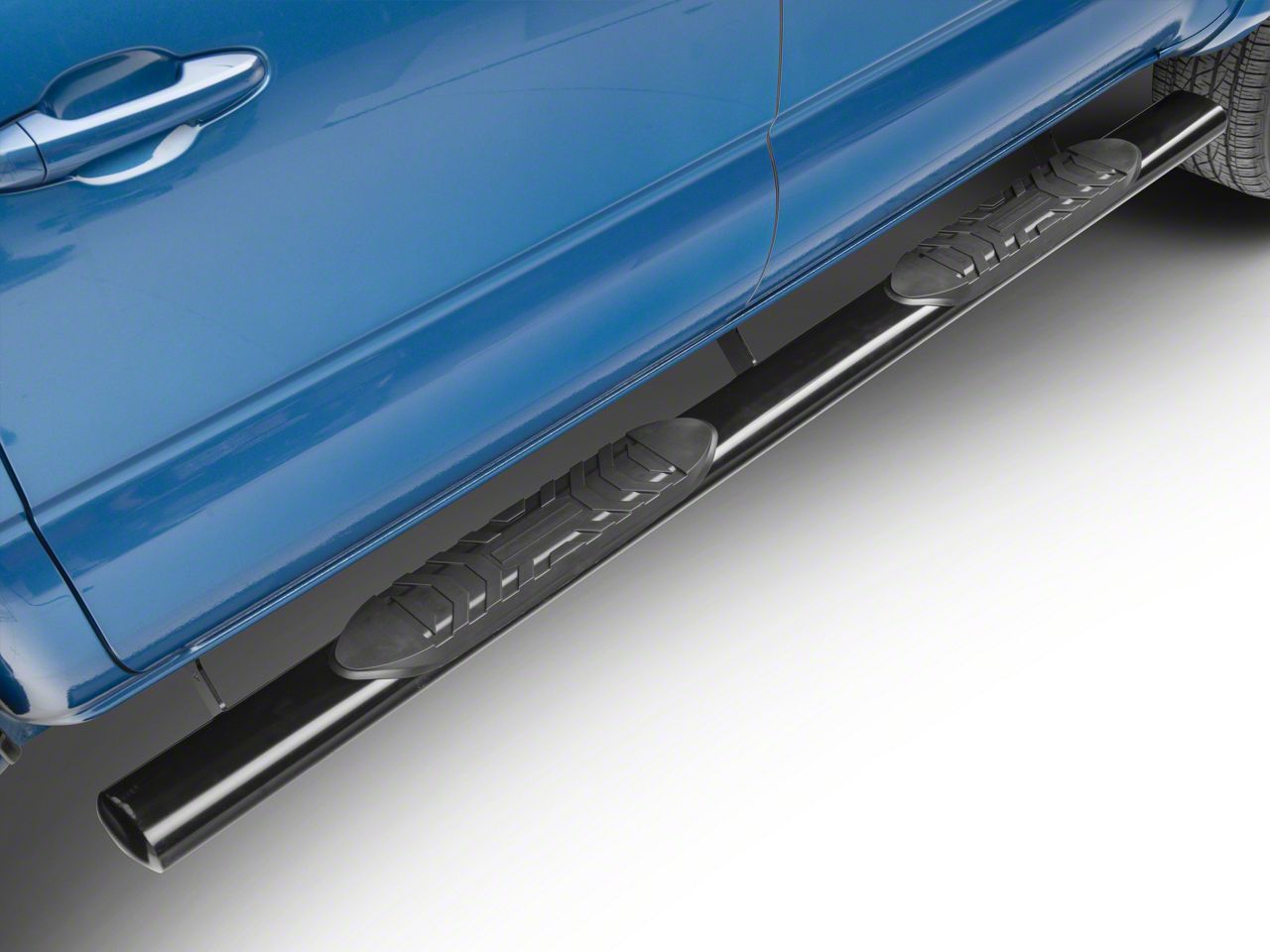 RedRock Tacoma 5 Inch Oval Straight End Side Step Bars; Black TT1028 ...