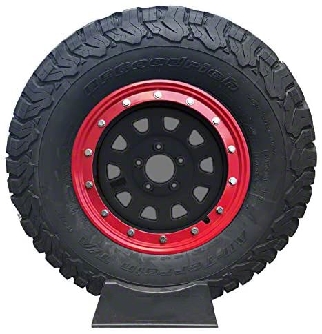 Prosport Jeep Wrangler 16-Inch Simulated Beadlock Wheel Ring; Red ...