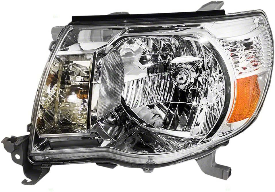 Toyota Tacoma Headlight; Chrome Housing; Clear Lens; Passenger Side ...