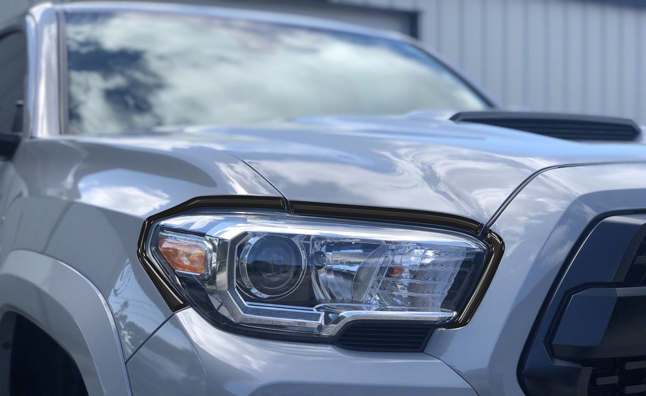 Tacoma Headlight Accent Trim; Gloss Black (16-23 Tacoma) - Free Shipping