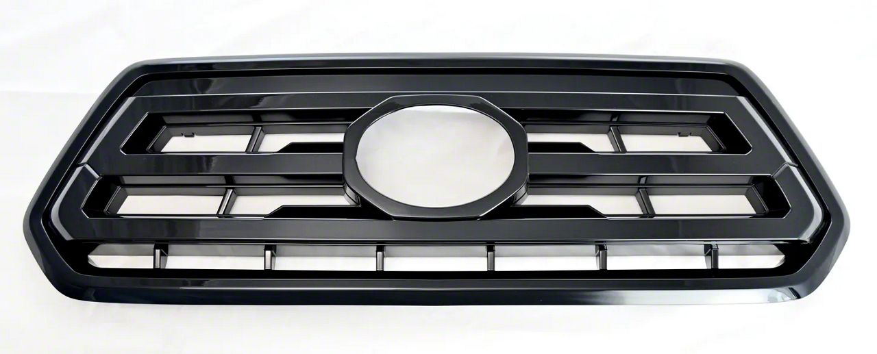 Tacoma Upper Grille Overlay; Gloss Black (20-23 Tacoma SR, SR5) - Free ...