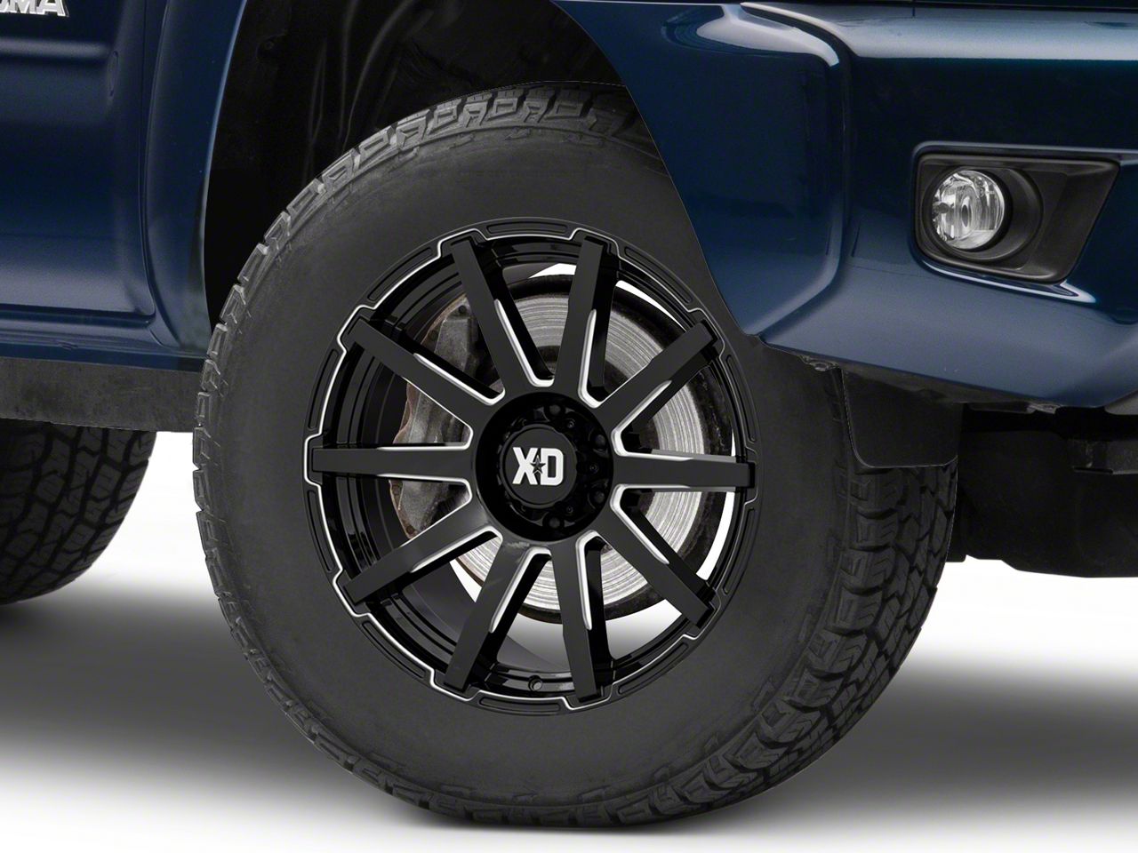 XD Tacoma Outbreak Gloss Black Milled 6-Lug Wheel; 18x9; 12mm Offset ...