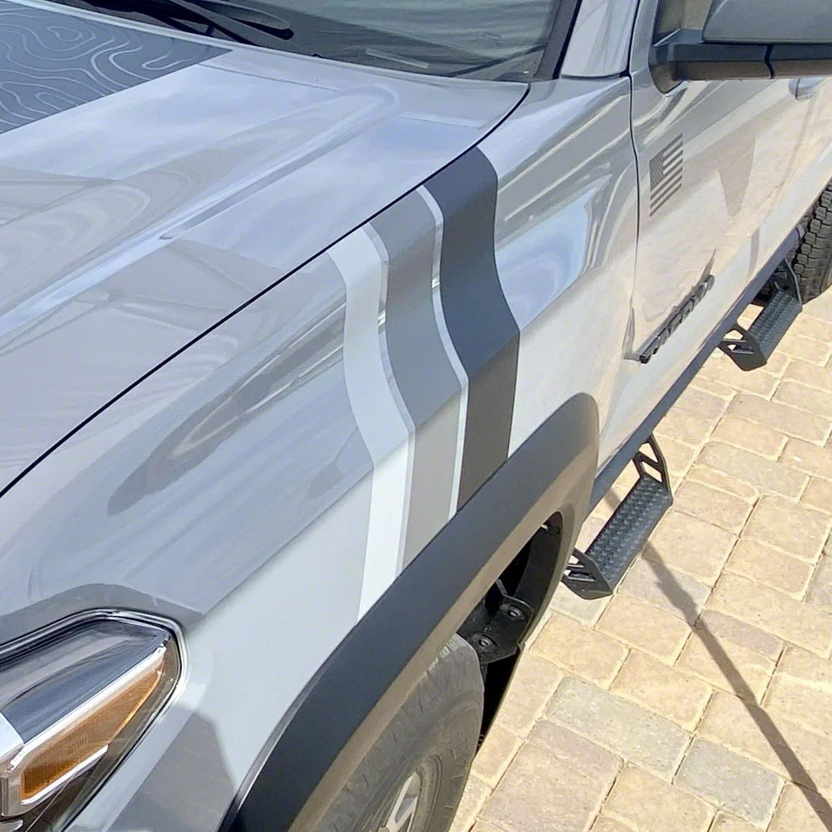 Tacoma Matte Heritage Stripes; Gray, Dark Gray, Black (Universal; Some ...