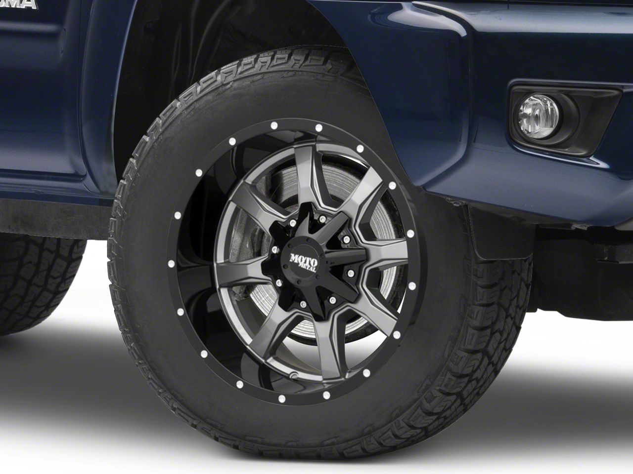 Moto Metal Tacoma MO970 Gloss Gray with Gloss Black Lip 6-Lug Wheel ...
