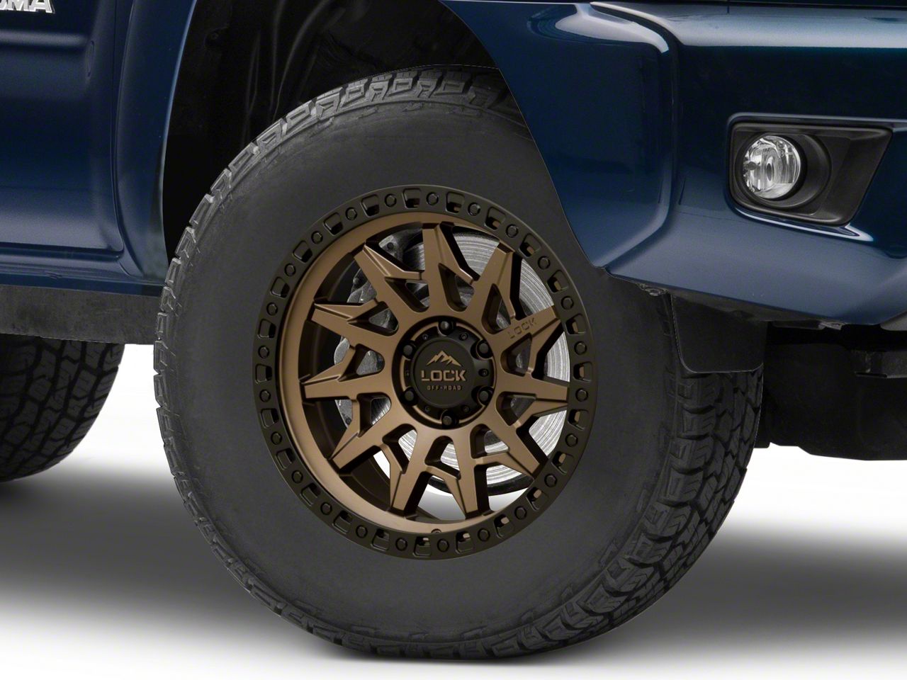 Lock Off-Road Tacoma Lunatic Matte Bronze with Matte Black Ring 6-Lug ...