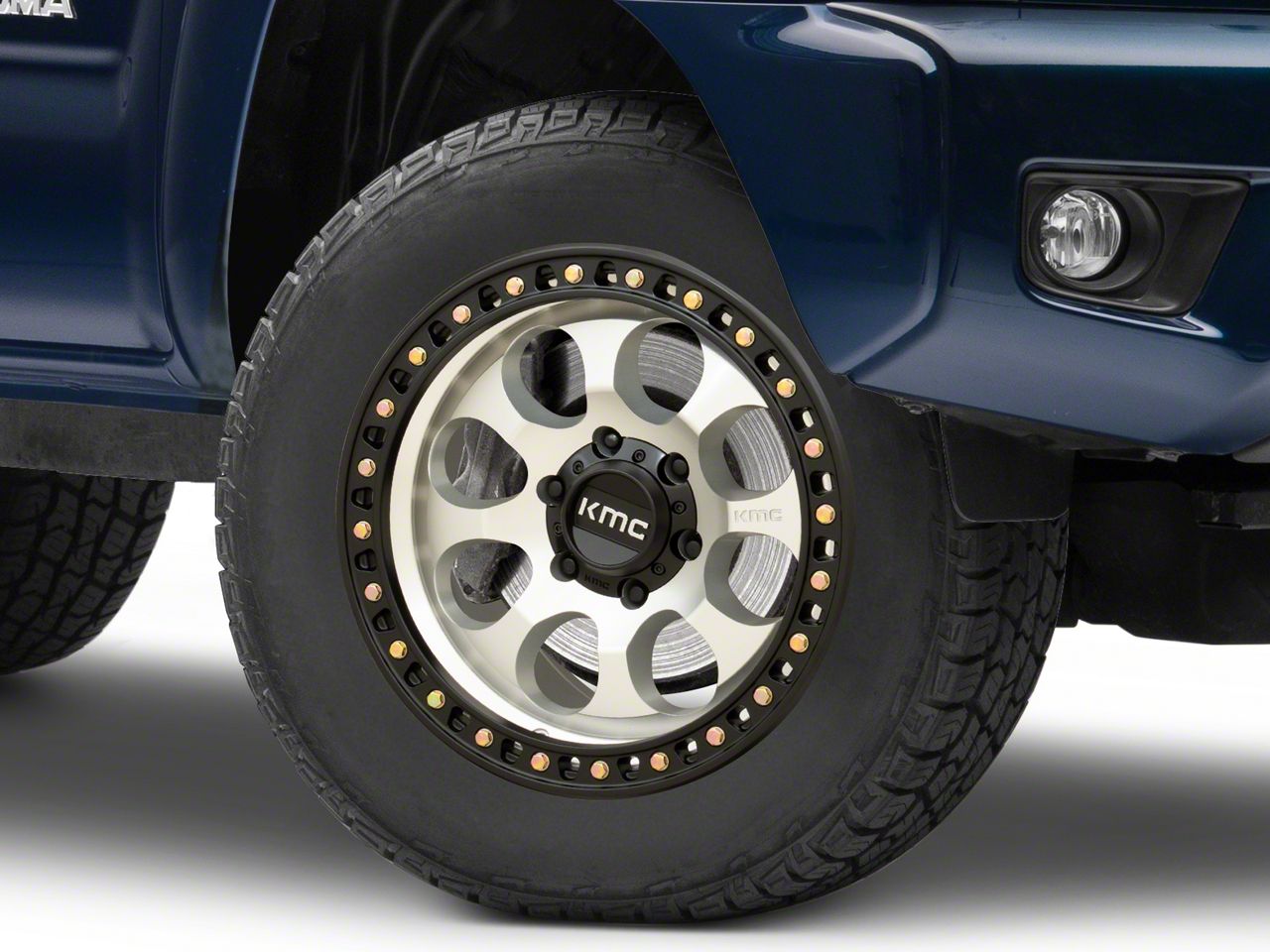 KMC Tacoma Riot SBL Machined with Satin Black Lip 6-Lug Wheel; 18x9 ...
