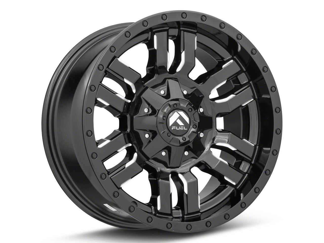 Fuel Wheels Tacoma Sledge Gloss Black Milled 6-Lug Wheel - 18x9; 1mm ...