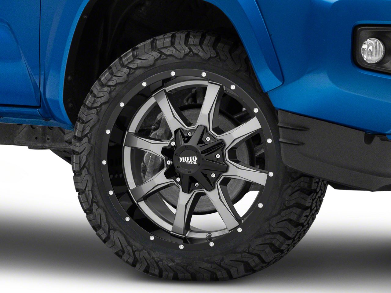 Moto Metal Tacoma MO970 Gloss Gray with Gloss Black Lip 6-Lug Wheel ...