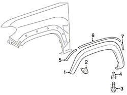 Toyota Tacoma TRD Off-Road/Pro Fender Flare; Rear Passenger Side 75873 ...