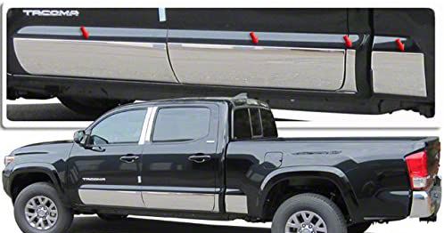 Tacoma Rocker Panel Trim; Stainless Steel (16-23 Tacoma Double Cab w/ 6 ...