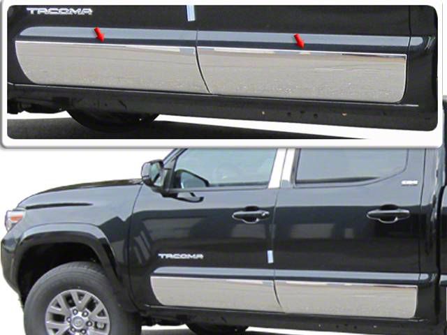 Tacoma Rocker Panel Trim; Stainless Steel (16-23 Tacoma Double Cab w/ 5 ...