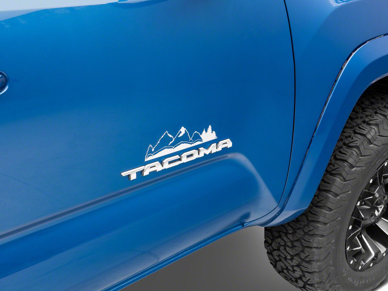 SEC10 Tacoma Emblem Surround Mountain Decal; Silver TT9643 (05-23 ...