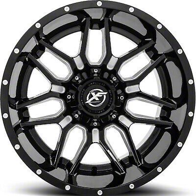 XF Offroad Tundra XF-222 Gloss Black Milled 6-Lug Wheel; 22x12; -44mm ...