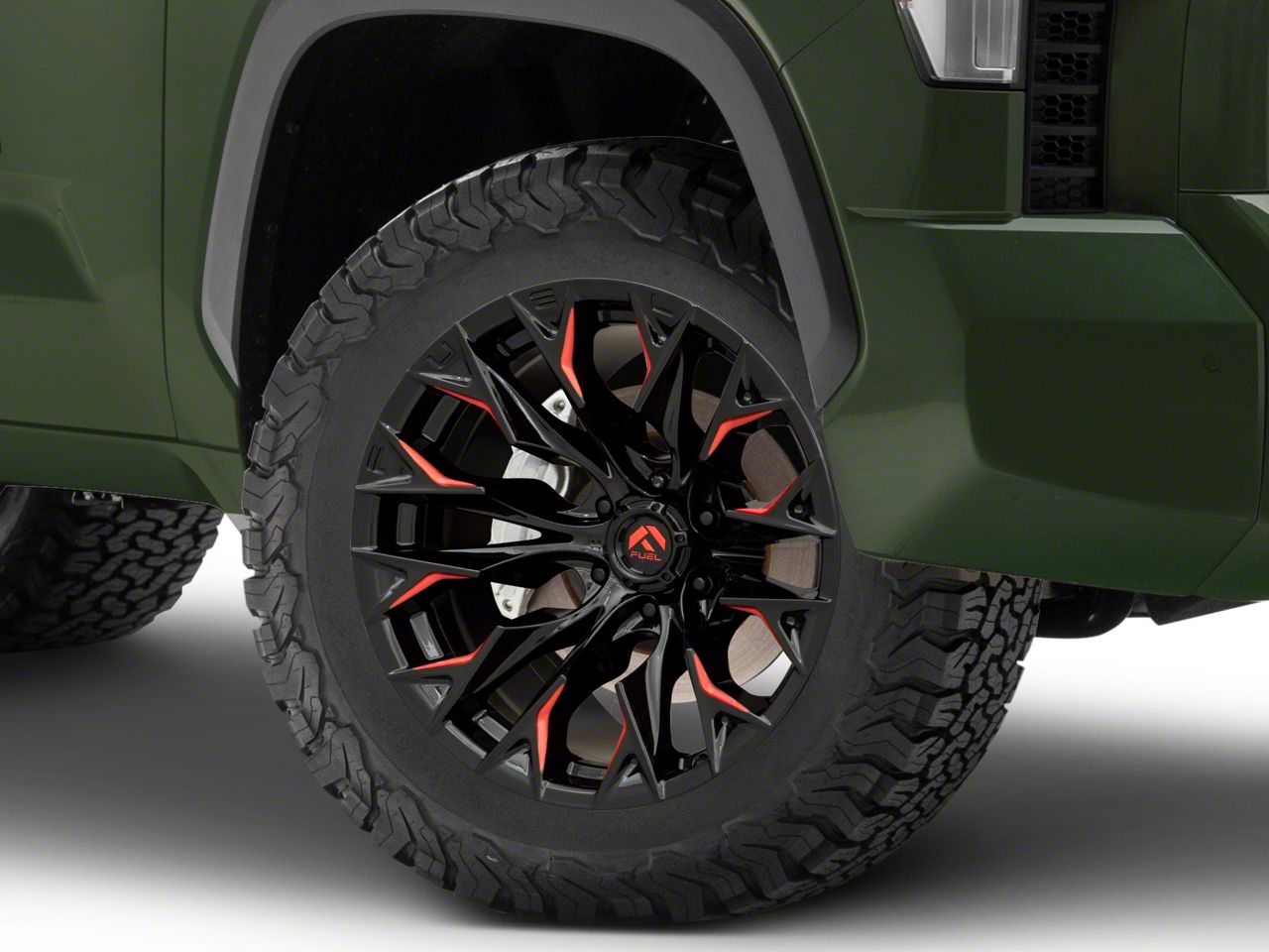 Fuel Wheels Tundra Flame Gloss Black Milled with Red Accents 6-Lug ...