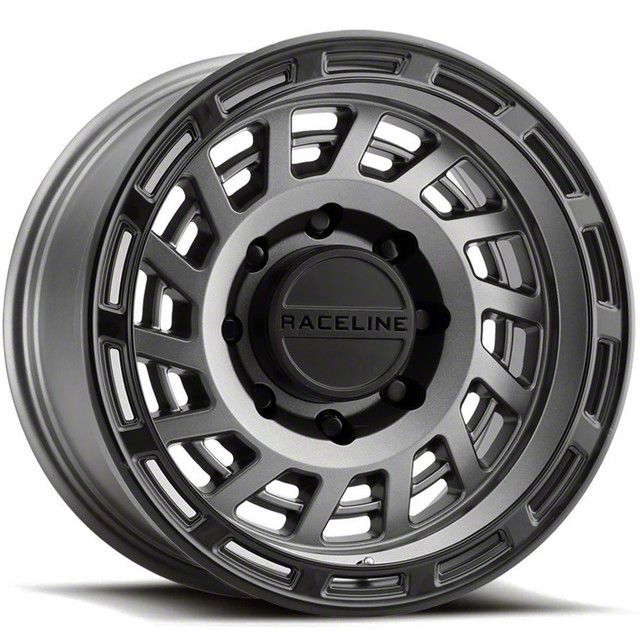 Raceline Tundra Halo Gunmetal with Black Ring 5-Lug Wheel; 18x9; 18mm ...