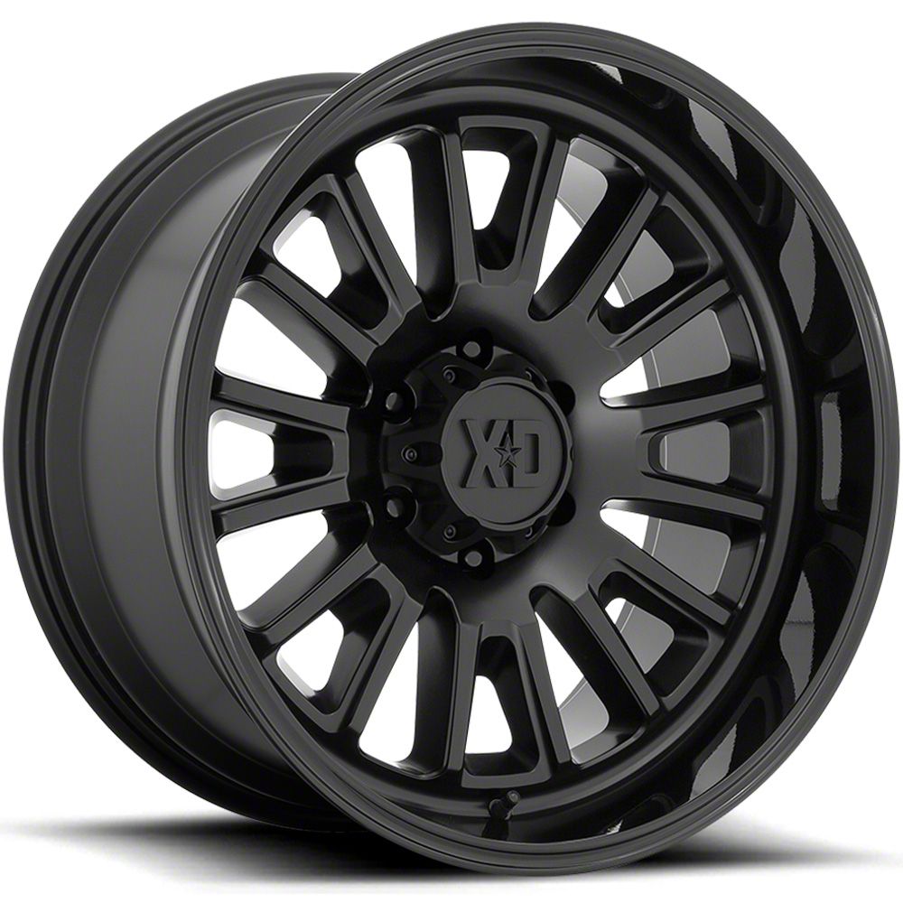 XD Tundra Rover Satin Black with Gloss Black Lip 5-Lug Wheel; 20x9 ...