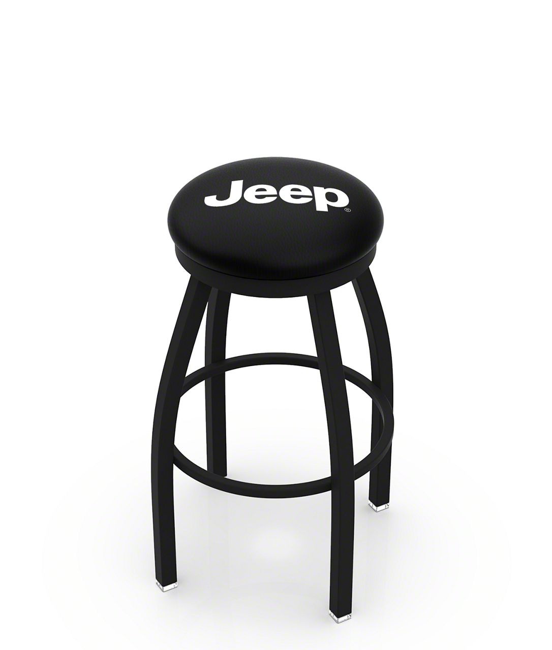 Universal XT 30-Inch Swivel Counter Stool with Jeep Logo; Black Wrinkle ...