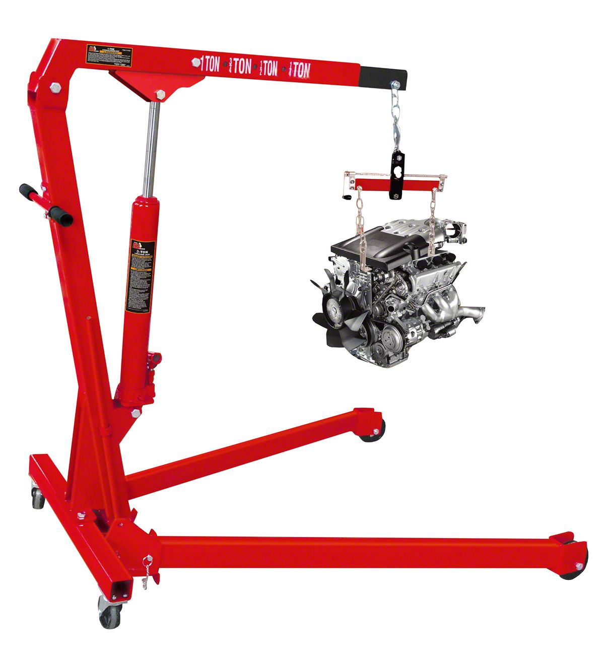 Bronco Big Red Engine Hoist; 1-Ton Capacity - Free Shipping