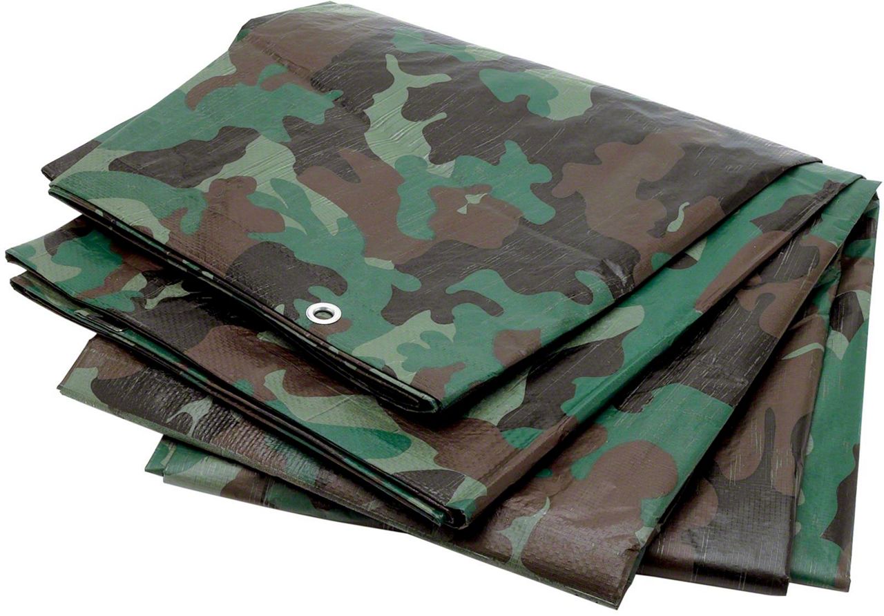 Jeep Wrangler Green Camouflage Tarp; 8-Foot x 10-Foot