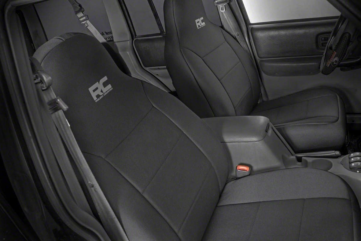 Rough Country Jeep Cherokee Neoprene Front and Rear Seat Covers; Black ...