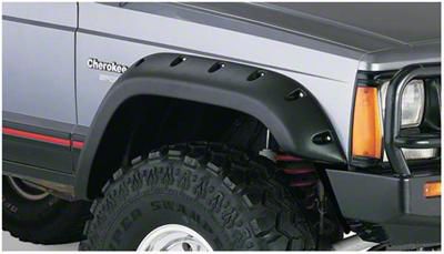 Bushwacker Jeep Cherokee Cut-Out Fender Flares; Front; Matte Black ...