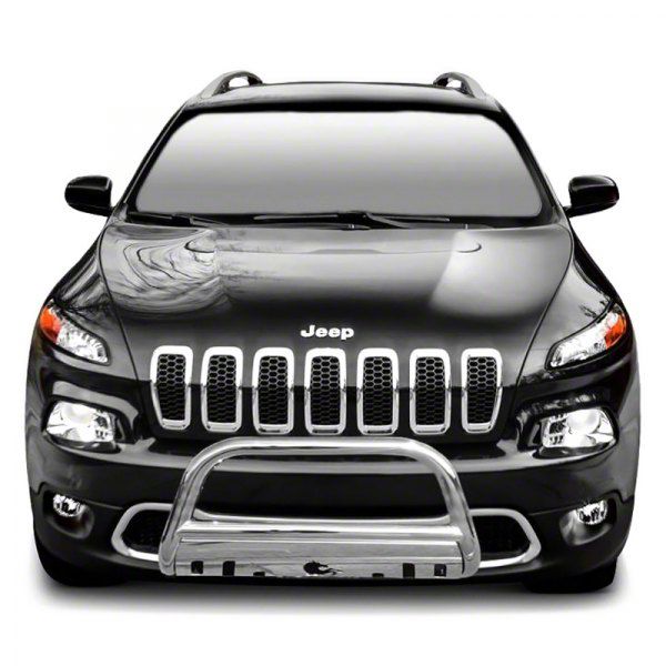 Jeep Cherokee Bull Bar with Stainless Steel Skid Plate; Stainless Steel ...